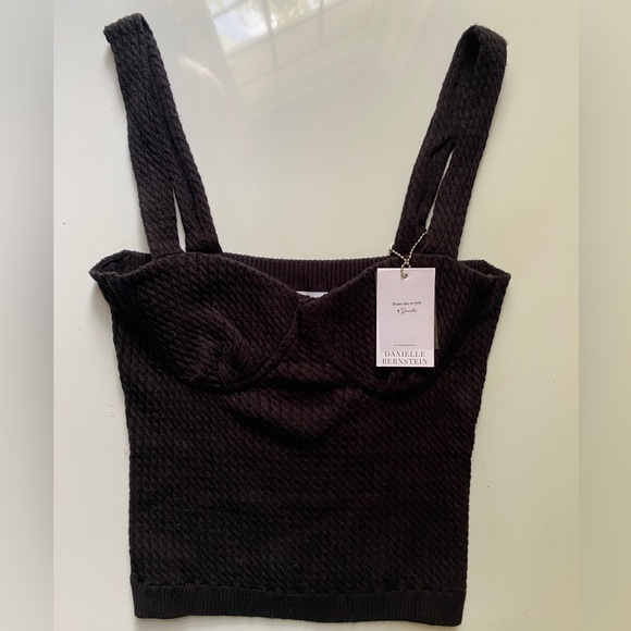 DANIELLE BERNSTEIN | Tops | Nwt Danielle Bernstein Cable Knit Corset ...